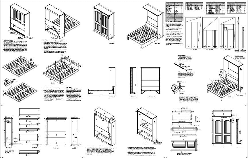 Murphy 2-Panel Camber Top Full Wall Bed Plans, Design 4FDWB – Plans Design